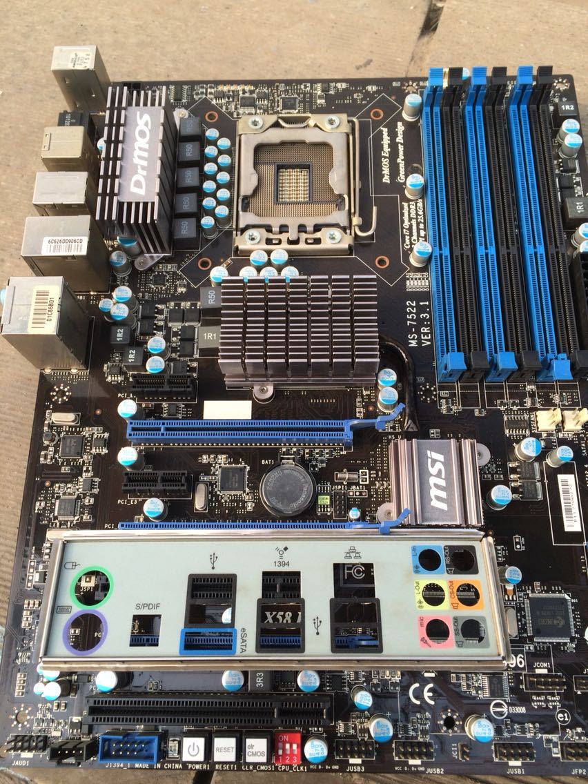 MSI X58 PRO Motherboard LGA1366 Intel X58 DDR3 With I/O Shieldm ...