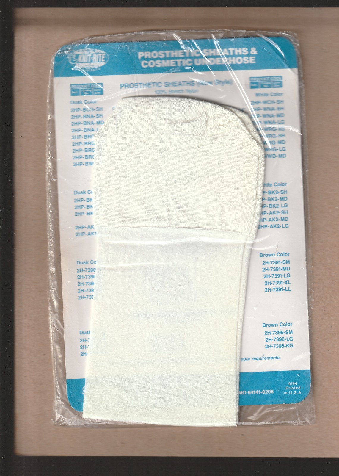 Knit-Rite Prosthetic Sheath All Nylon One Pair White Medium - New in ...
