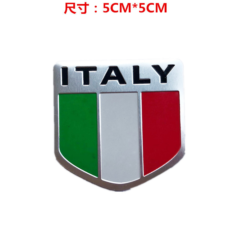Italian Car Stickers Aluminum Alloy Brushed Car Stickers Modified 3D ...