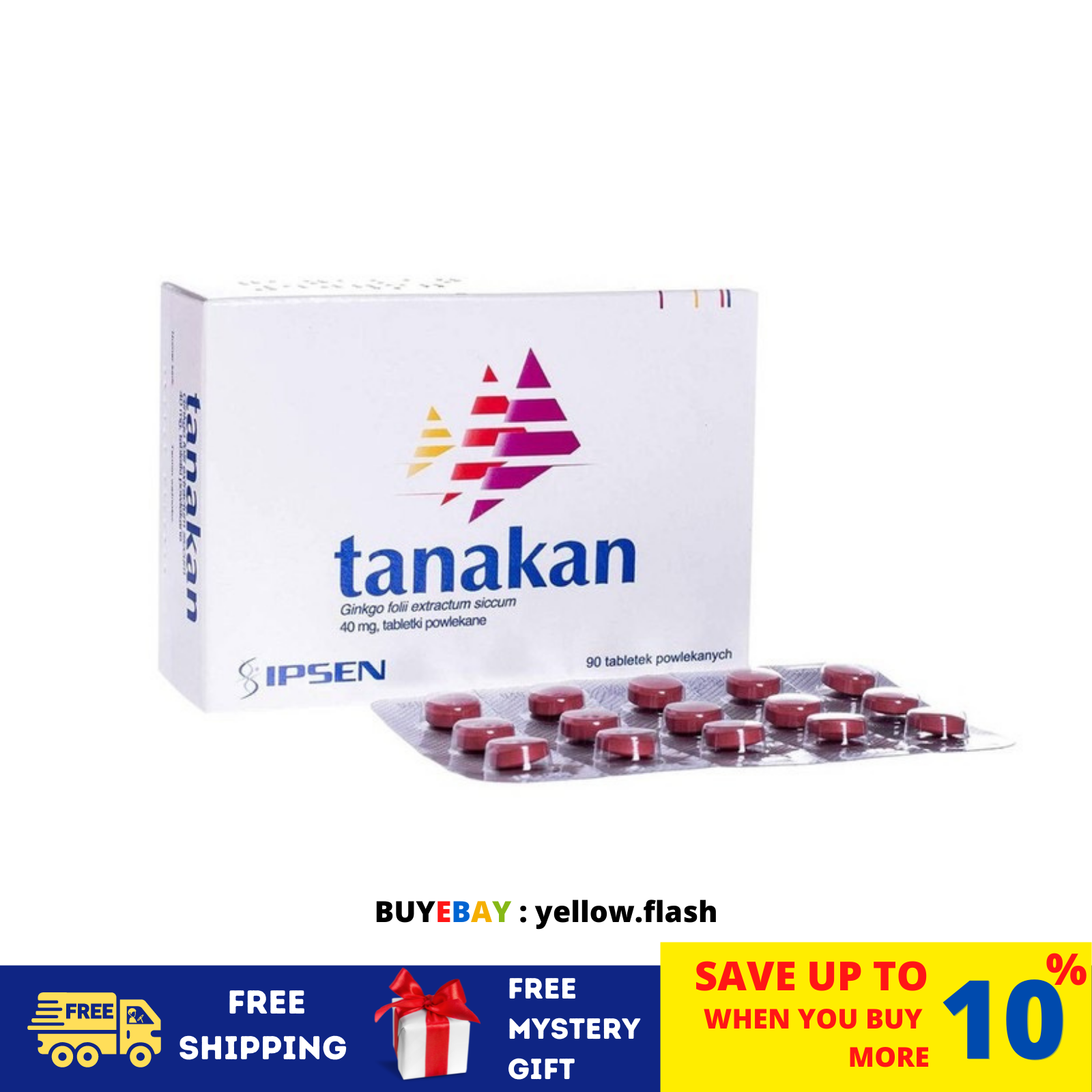Tanakan 40mg X 90 Comprimidos Extracto De Ginkgo Biloba PRODUCTO 100% ...