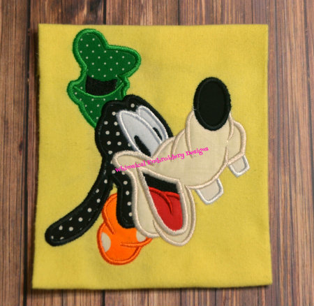 Goofy Applique Machine Embroidery Design and similar items
