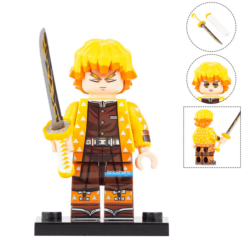 Zenitsu Agatsuma Demon Slayer Kimetsu no Yaiba Lego Minifigure Brick ...