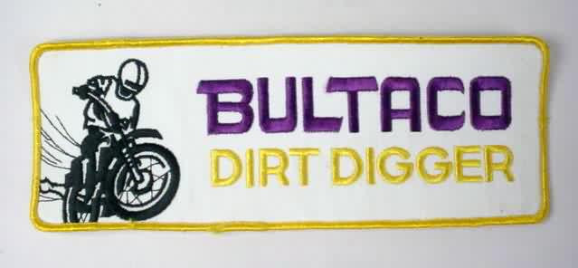 BULTACO DIRT DIGGER large motorcycle vintage jacket or shirt patch ...