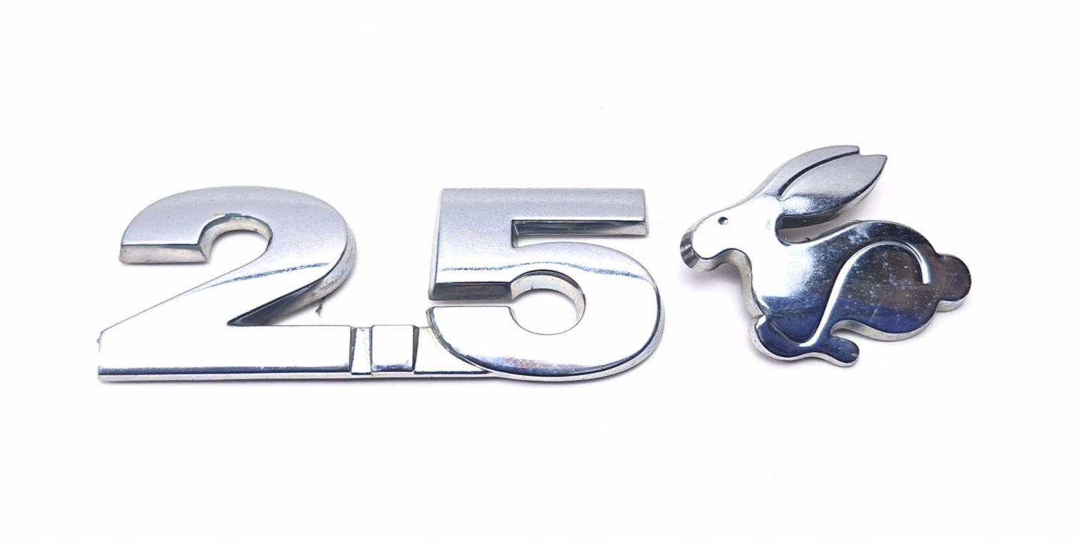 2006-2009 VW VOLKSWAGEN RABBIT 2.5 OEM CHROME REAR TRUNK EMBLEM LOGO ...