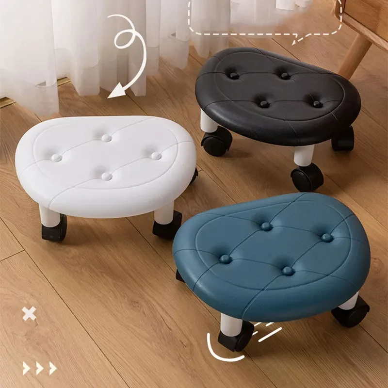 Movable Living Room Low Stool Silent Universal Wheel 360° Rotating Seat ...