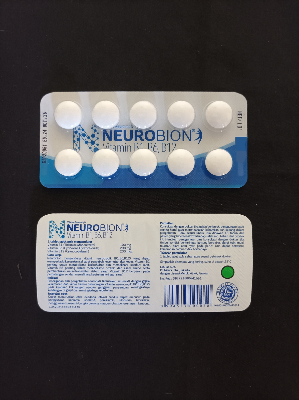500 Tablets NEUROBION Vitamin B1,B6,B12 Nerve Relief,Numbness ...