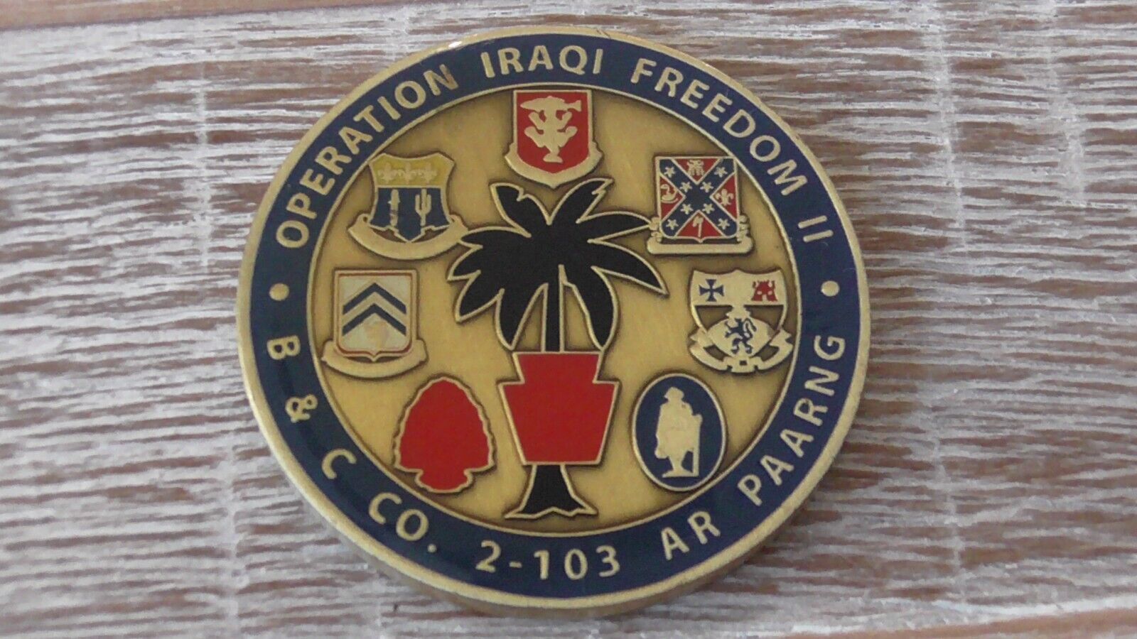 US Army OIF II B & C 2-103 AR PAARNG Challenge Coin #A169 - Challenge Coins