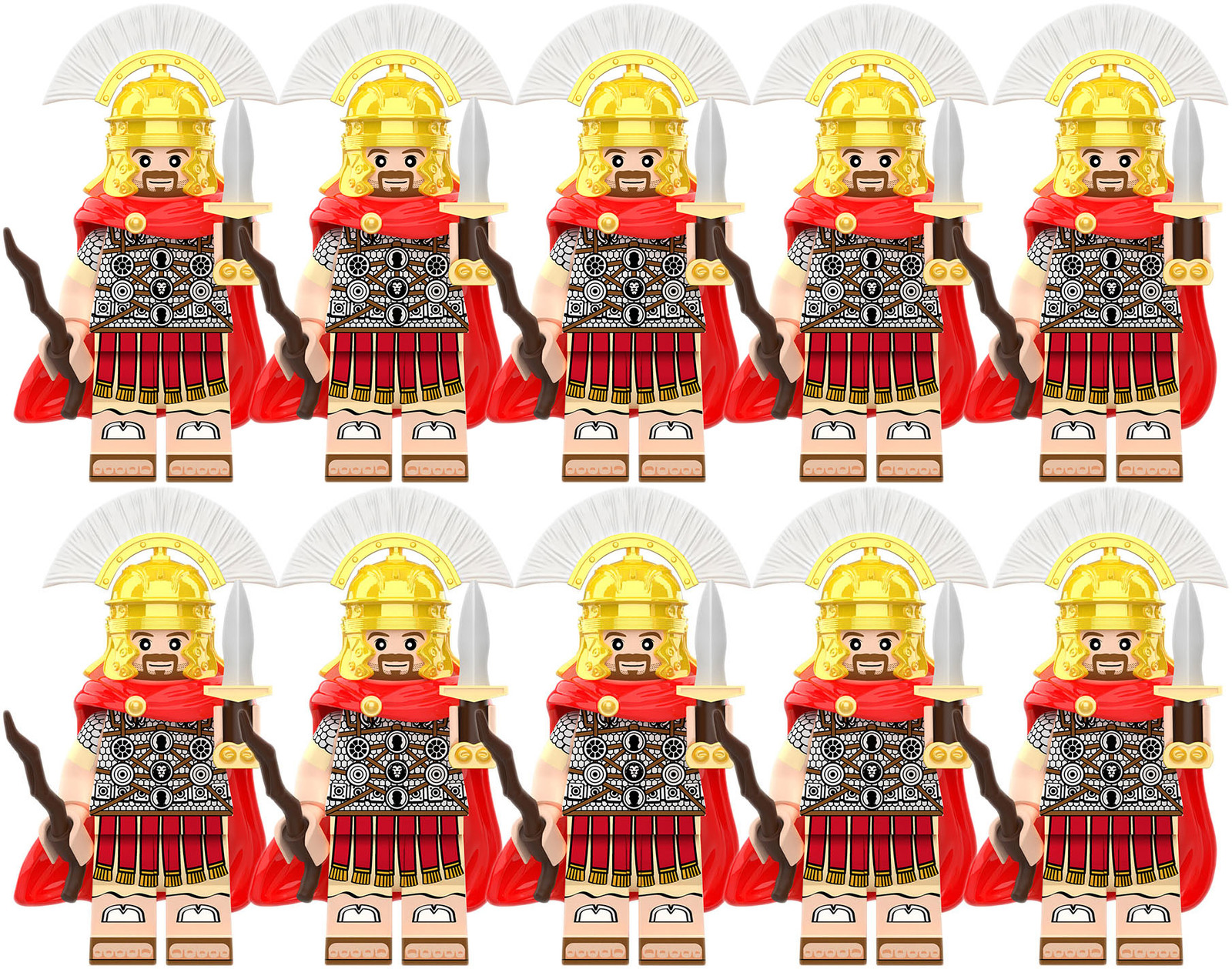 Rome Total War Roman Centurion B Army x10 Minifigure Lot - Building Toy ...