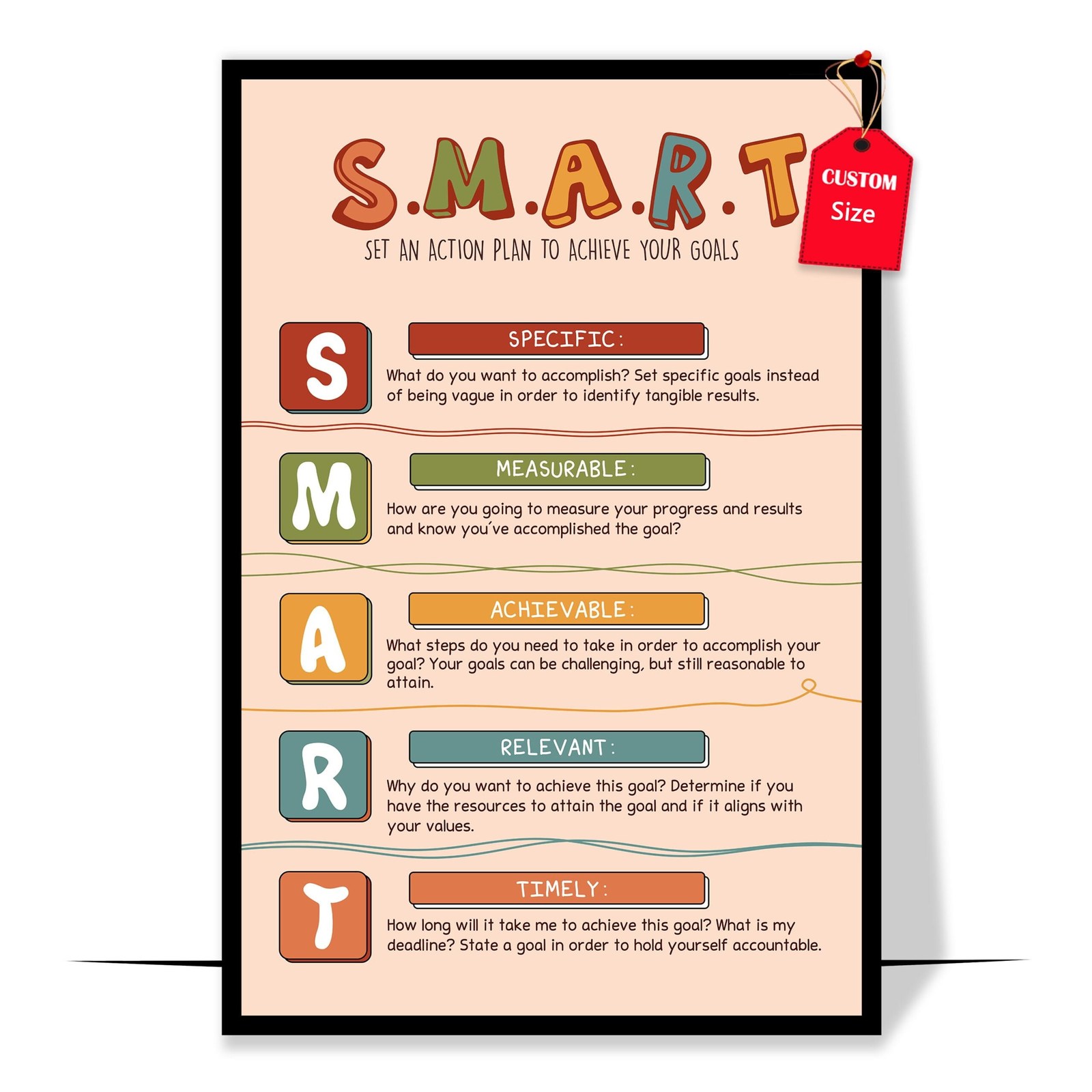 Smart Goals Poster Mental Health Poster forClassroom Therapy Counseling ...