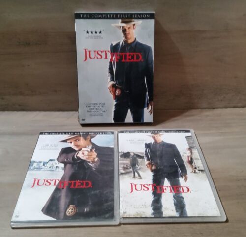 Justified DVD Season 1 3 Disc Timothy Olyphant Walt Goggins TV Series - DVDs & Blu-ray Discs