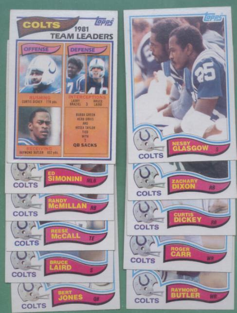 1982 Topps Baltimore Colts Football Set - Sports Trading Cards