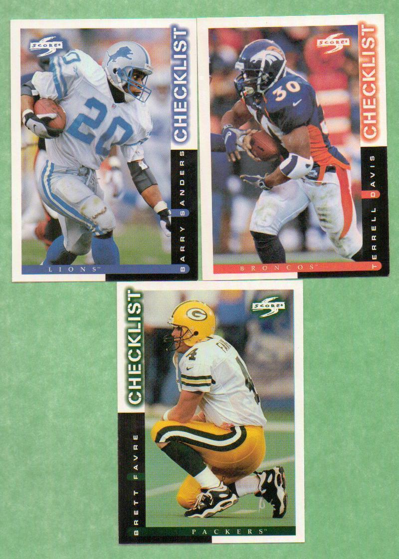 1998 Score Football Checklists - Sports Trading Cards