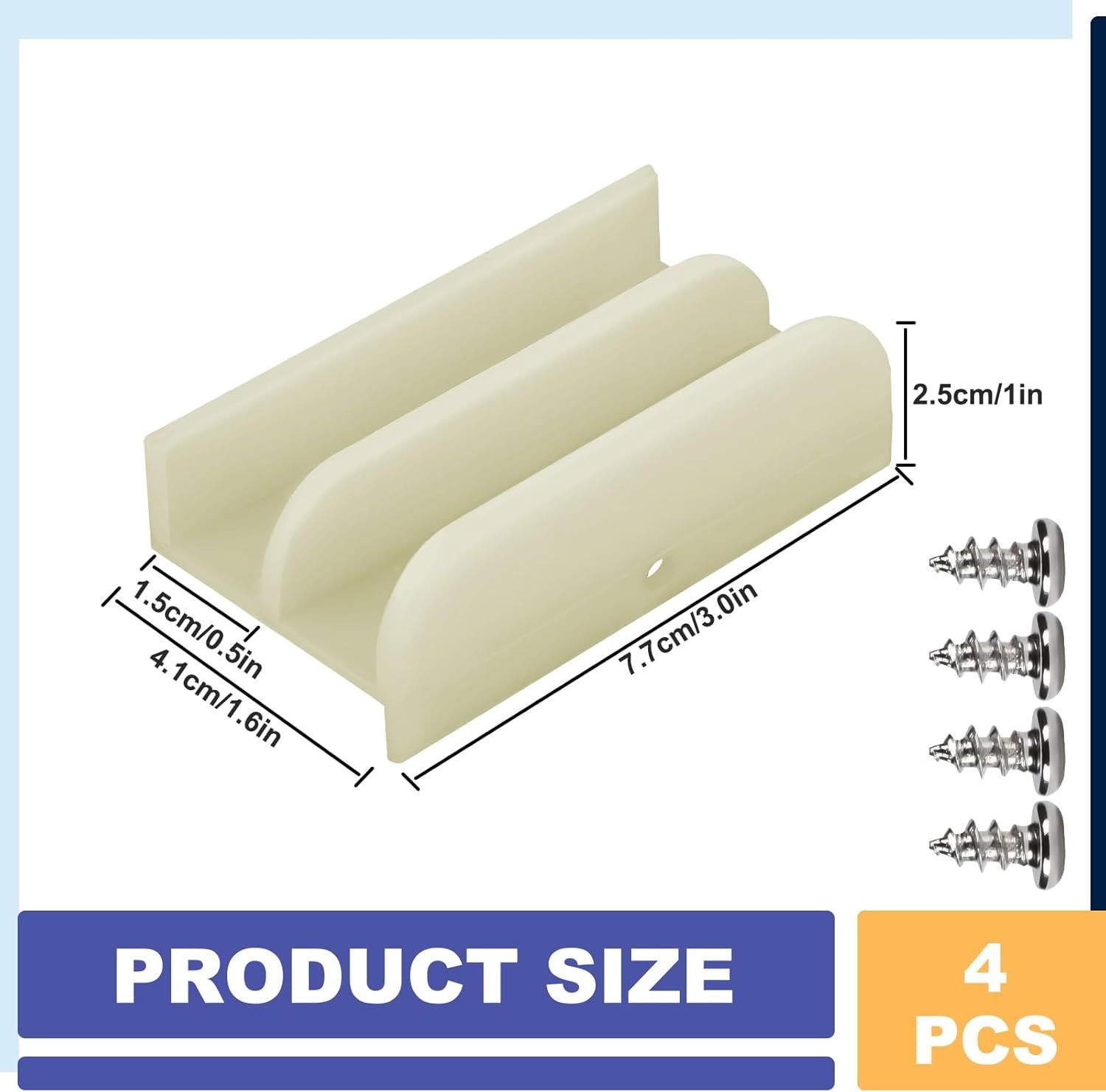 M6219 Plastic Sliding Shower Door Bottom Guide With Screws, Shower Door ...