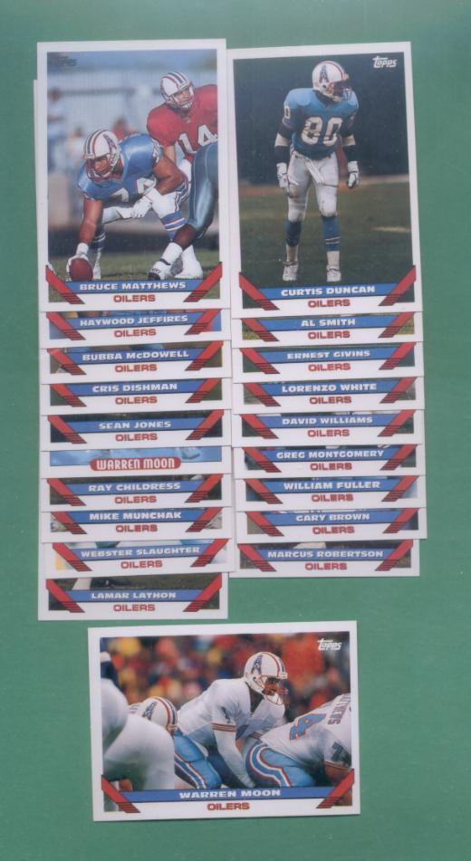 1993 Topps Houston Oilers Football Team Set - Trading Card Sets