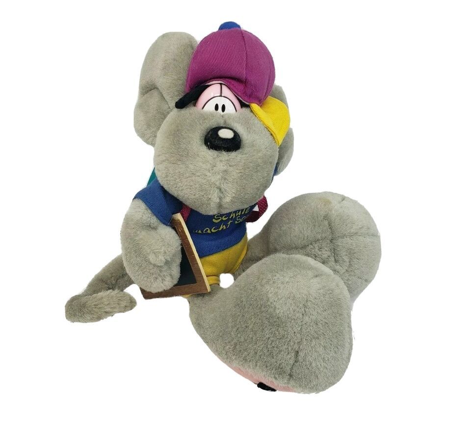 9" VINTAGE DIDDL GREY MOUSE GERMANY SCHULE MACHT SPAB STUFFED ANIMAL ...