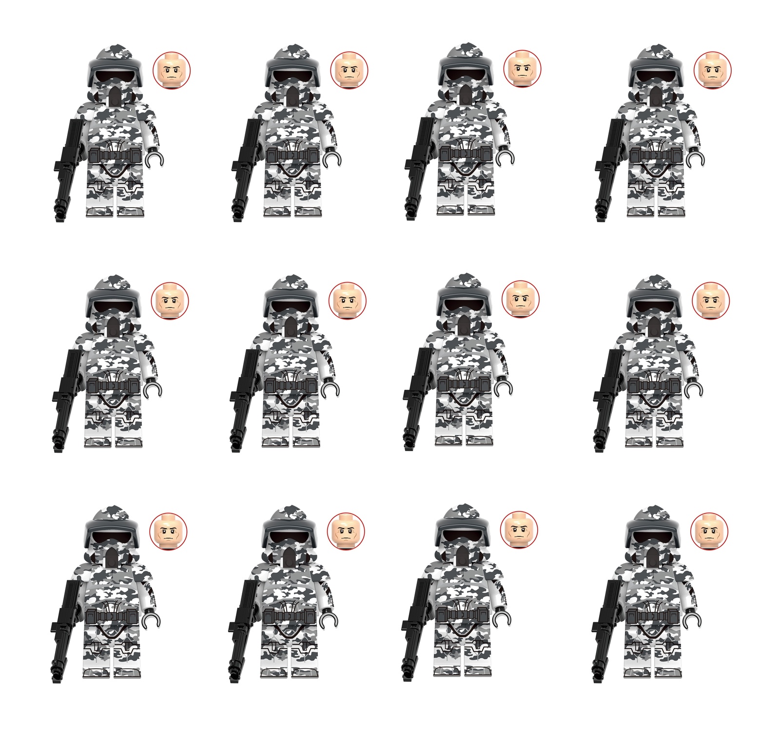 12pcs Jungle Camo ARF Trooper Minifigures Star Wars Clone Trooper Set ...