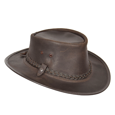 Original Australian Leather Strengthened Flexible Wire Cowboy Hat Brown ...