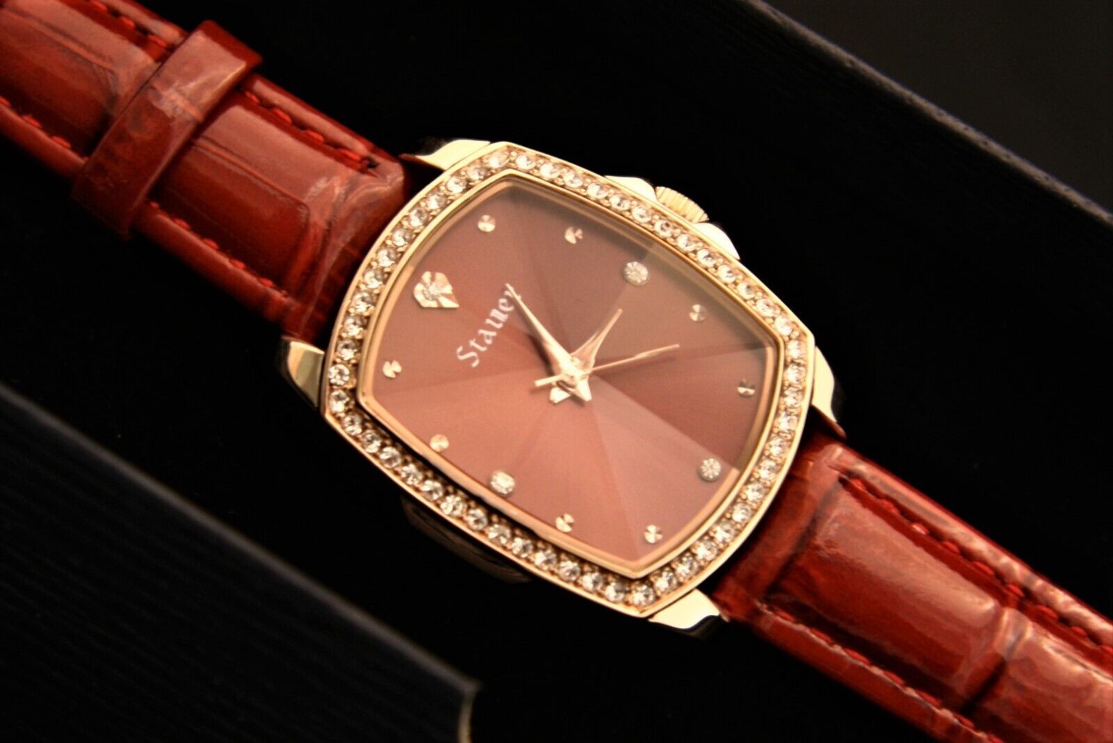 Stunning new Stauer Ladies' Rouge Watch with crimson faceted face ...