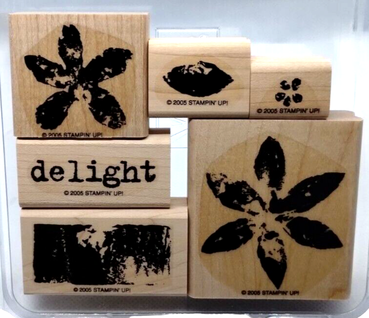 Stampin Up Paint Prints 6 Piece Rubber Stamp Kit 2004 Two Step Stampin ...