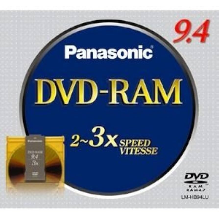 Panasonic 9.4GB DVD-RAM Recordable Blank Disc LM-HB94LU 2~3x 33Mbps ...