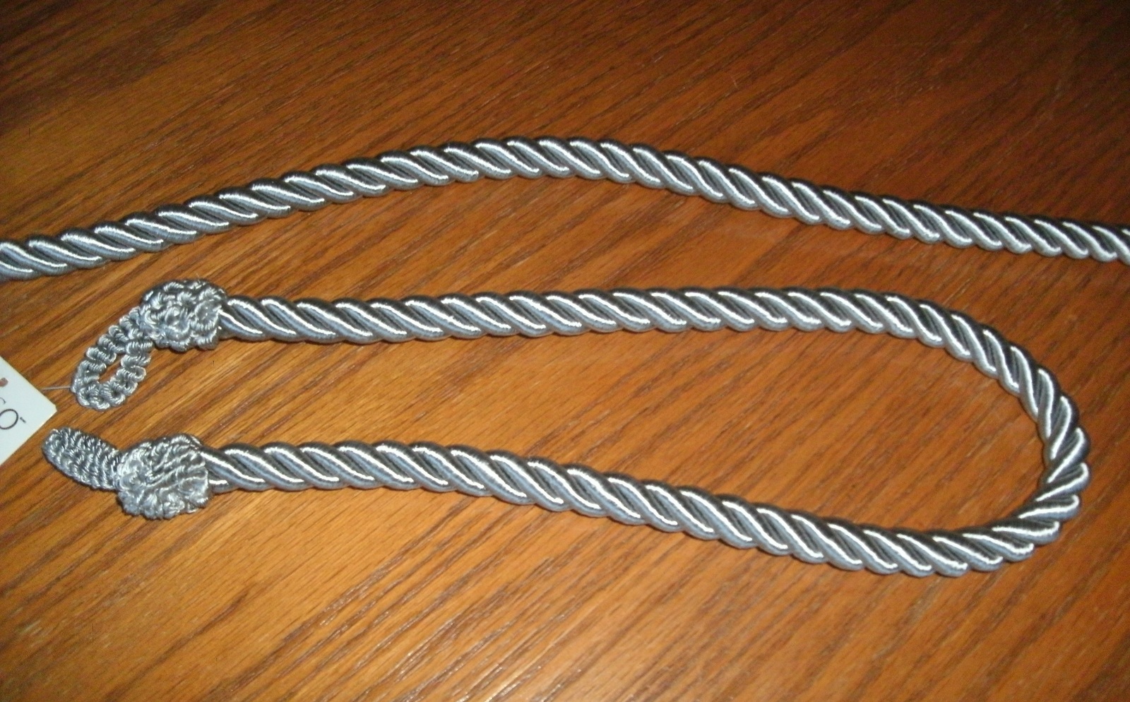 NEW Conso Silver Gray Rope Curtain Tiebacks Set of 2 Drapery Ties 22 ...