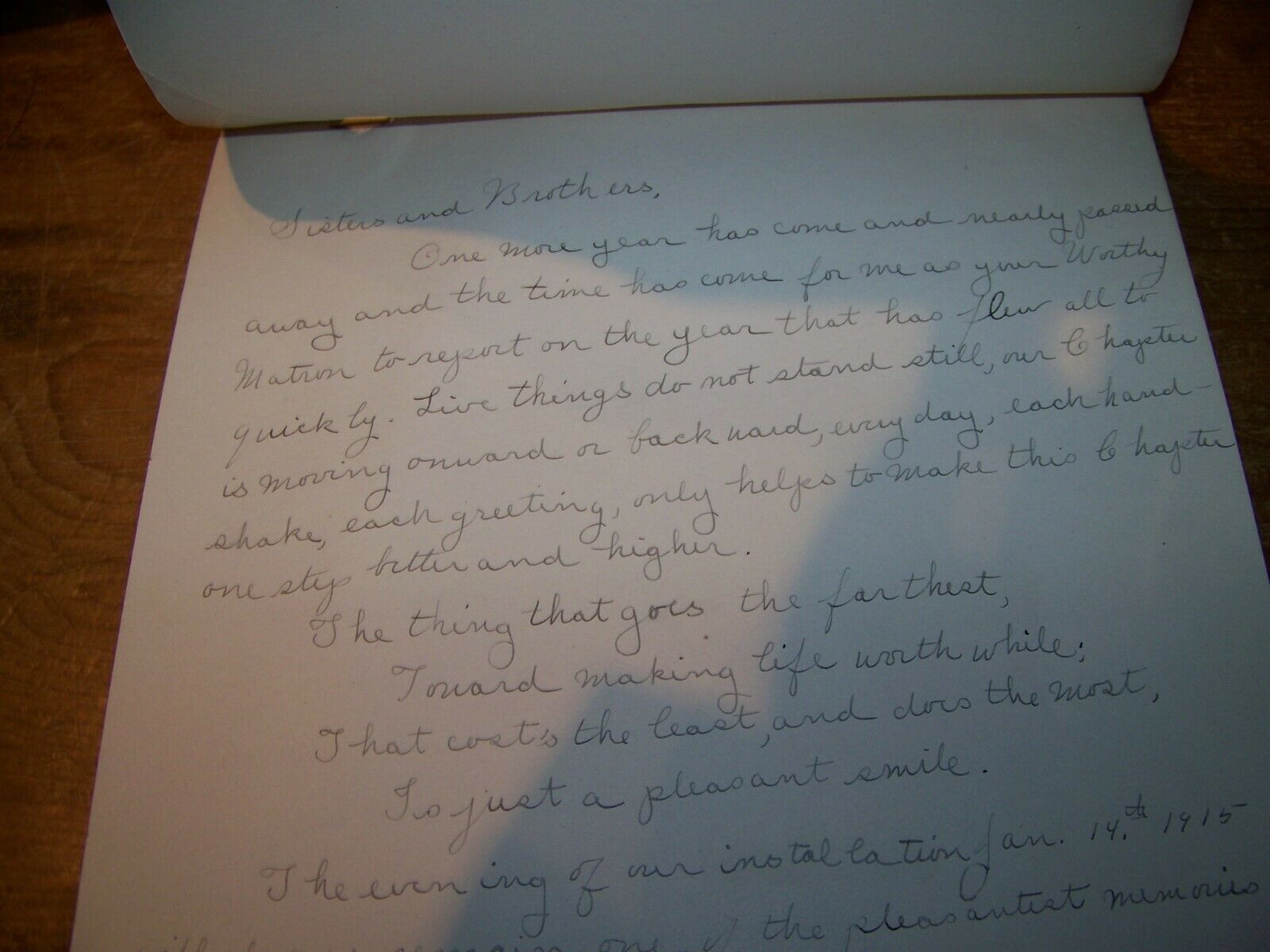 1915 WORTHY MATRONS ANNUAL REPORT SARATOGA COUNTY NY FRATERNAL DOCUMENT ...