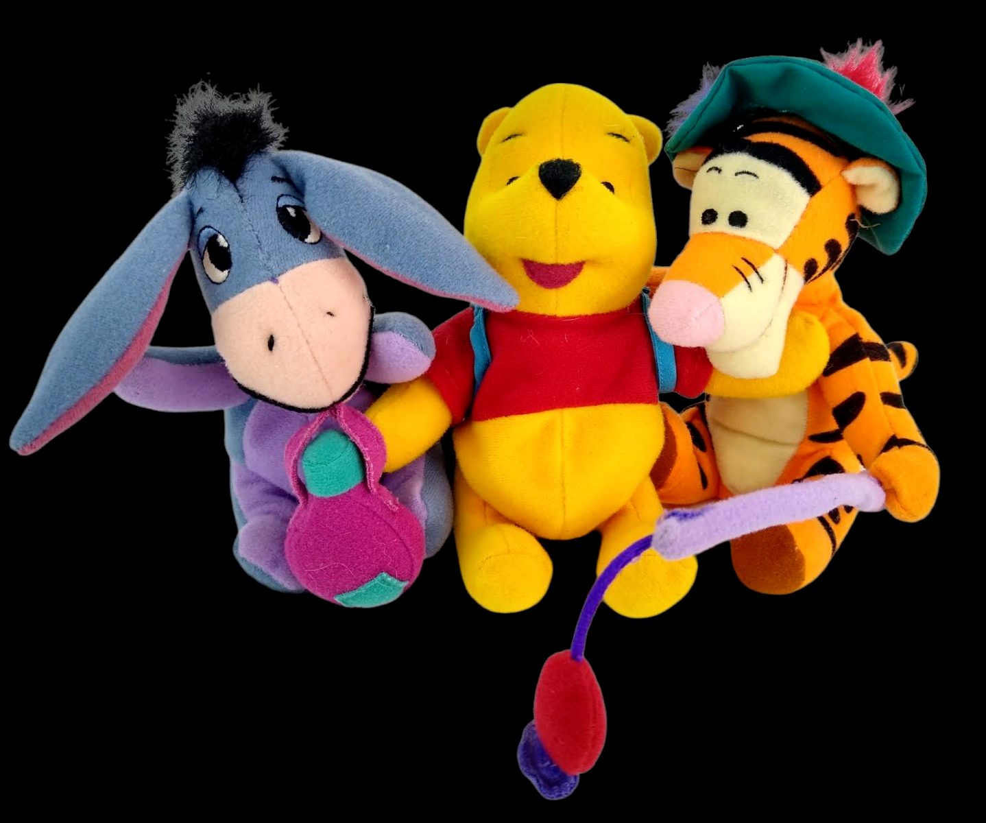 Vtg 1998 Mattel Winnie the Pooh Eeyore Tigger Camping Fishing 6" Bean ...