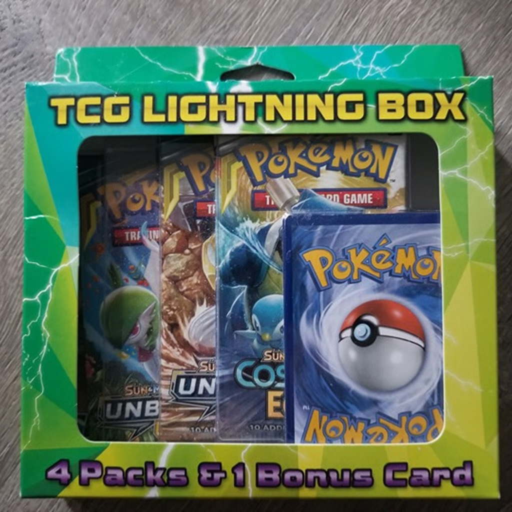 Pokemon TCG: Lightning Box 4 Booster Packs (10 Cards Per Pack) & 1 ...