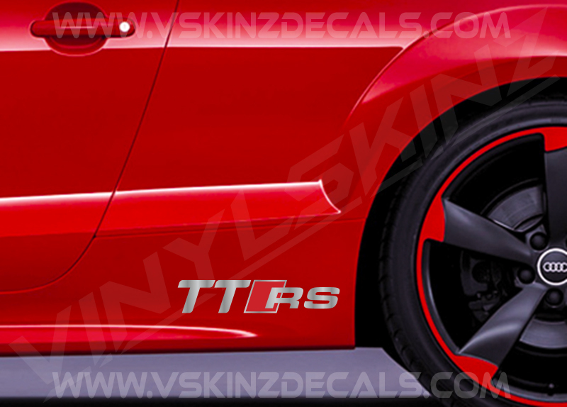 Audi TTRS Logo Premium Cast Skirt Decals Kit Stickers TT S-line Quattro ...