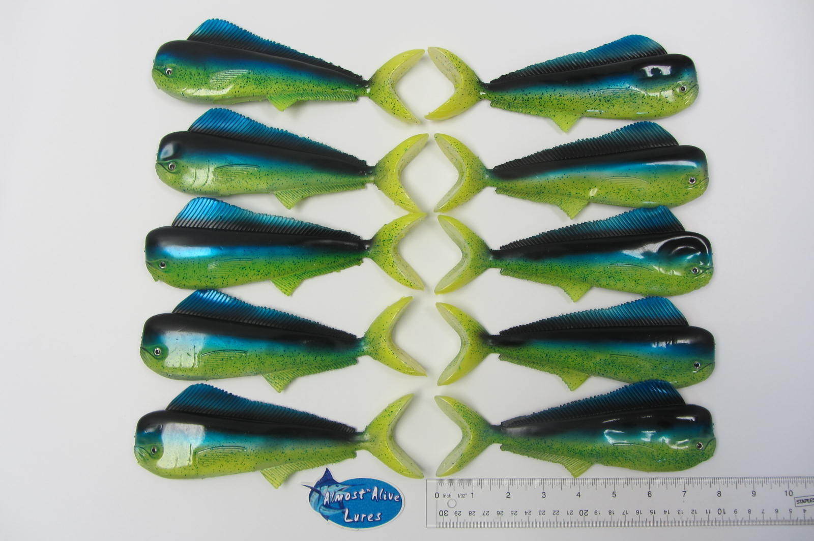 Artificial 8" Mahi Dolphin Soft Plastic Bait Lure Natural Color Package ...