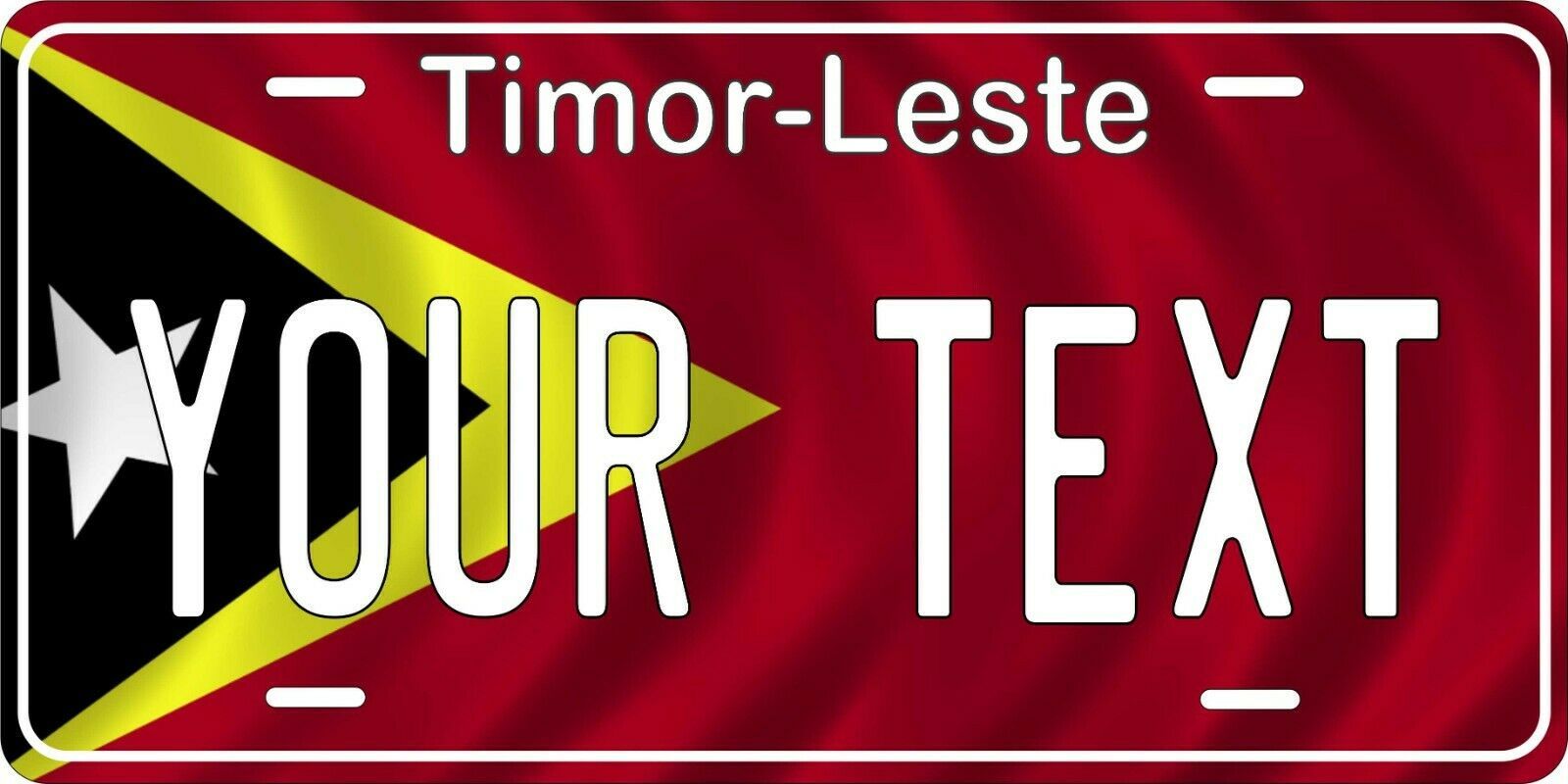 Timor-Leste Flag Wave License Plate Personalized Custom Auto Bike ...