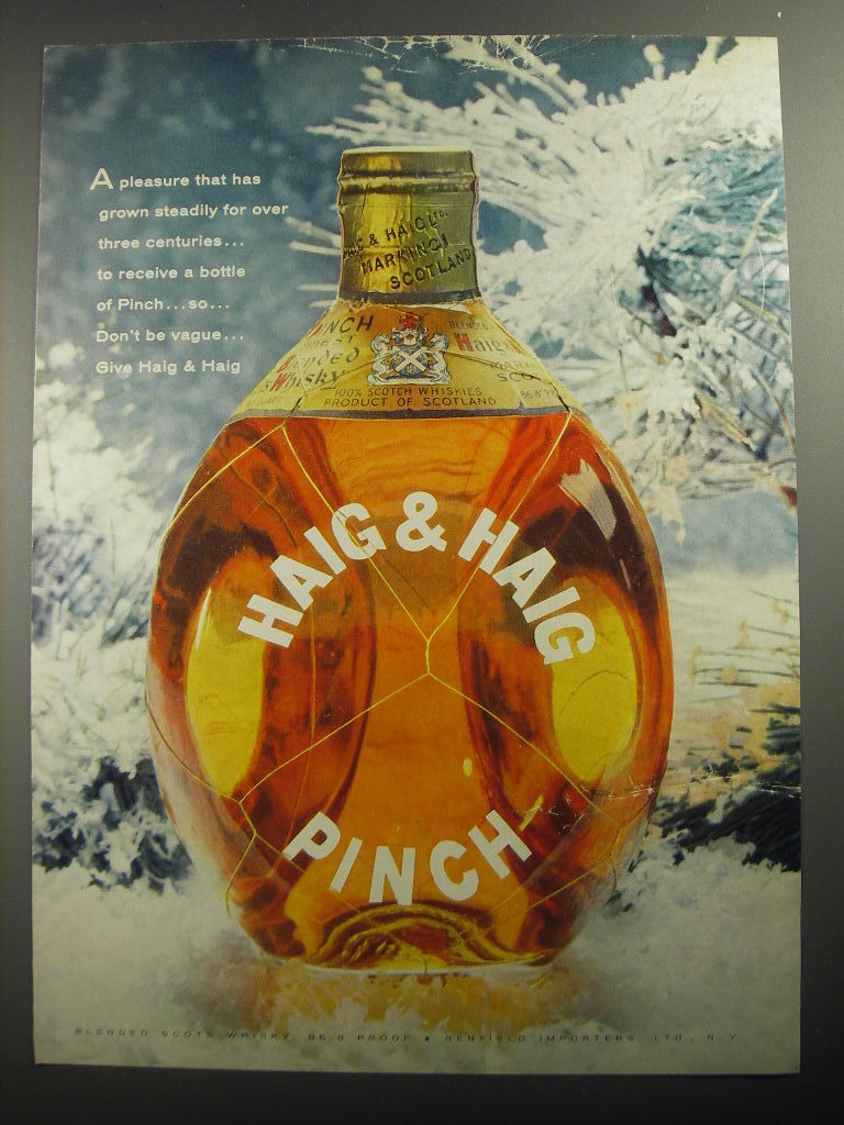 1956 Haig & Haig Pinch Scotch Ad - A pleasure that has grown steadily ...