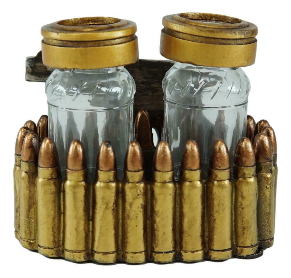 Western Cowboy Revolver Pistol With Ammo Bullets Salt And Pepper Shaker ...