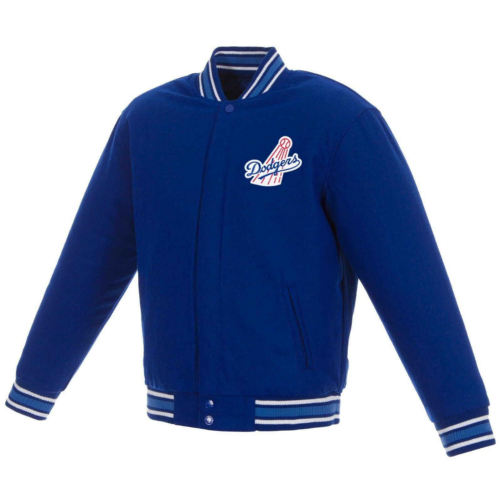 MLB Los Angeles Dodgers JH Design Wool Reversible Jacket 2 Front Logos ...