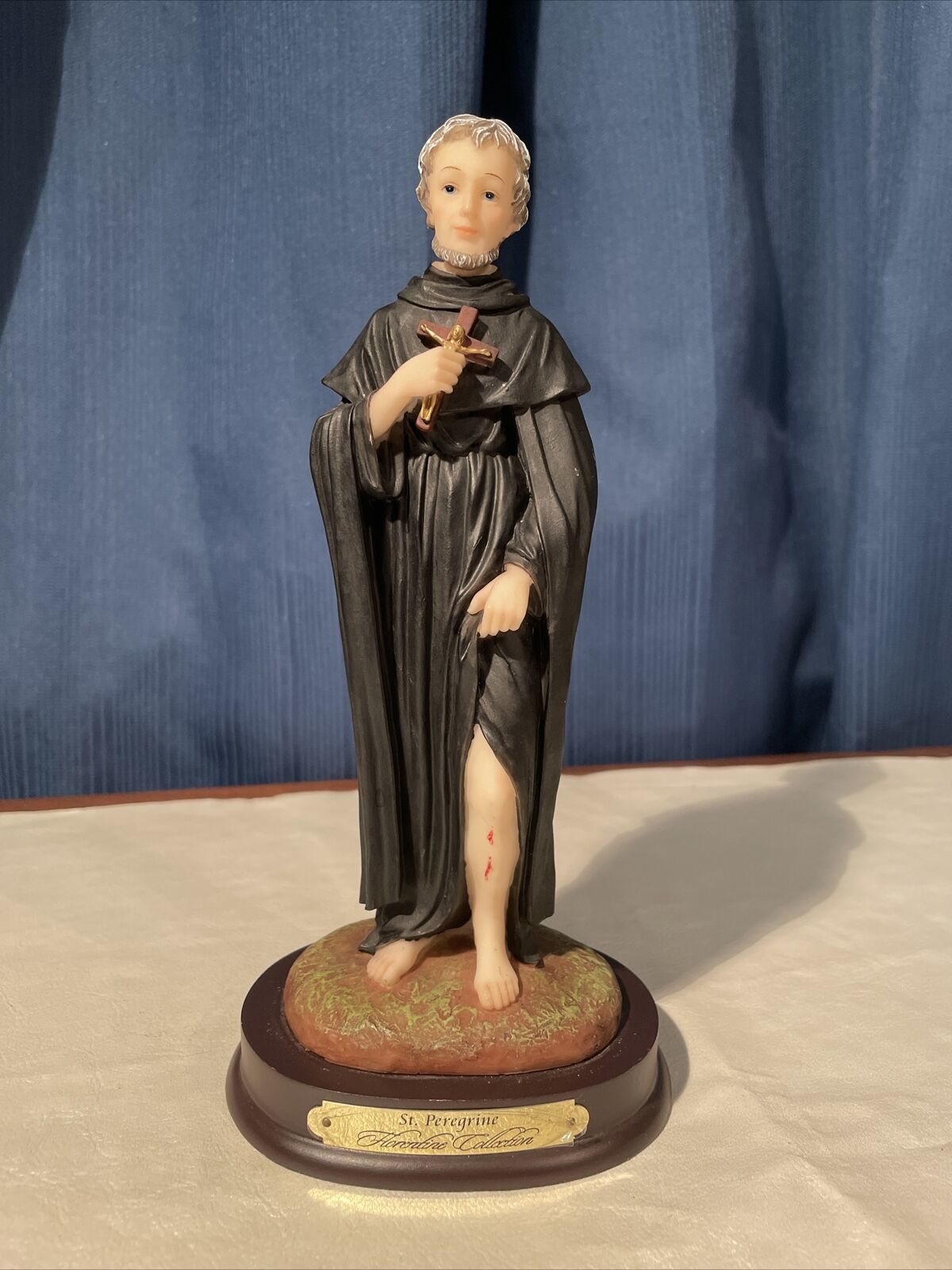 Vintage Figurine Of ST. PEREGRINE, Brand HORENTINE FIGURE 8 1/2" TALL ...