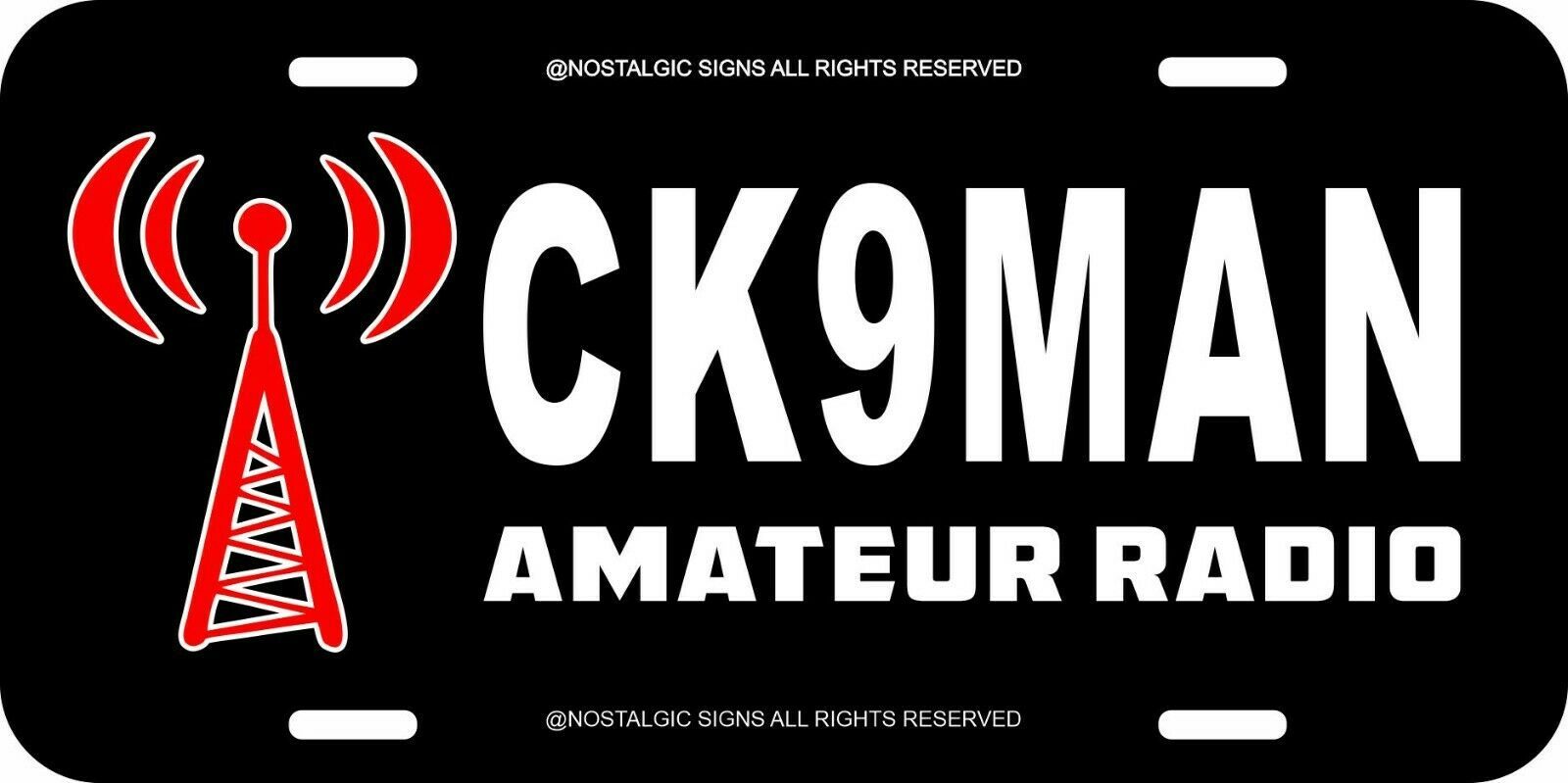 AMATEUR RADIO ASSORTED COLORS CUSTOM CALL SIGN LICENSE PLATE CAR TAG ...