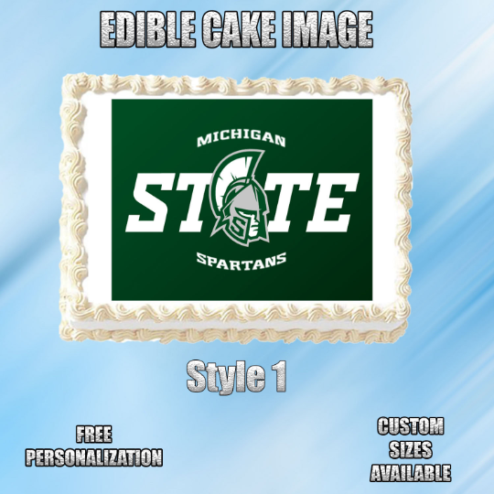 Michigan State Edible Image Topper Cupcake Frosting 1/4 Sheet 8.5 x 11 ...