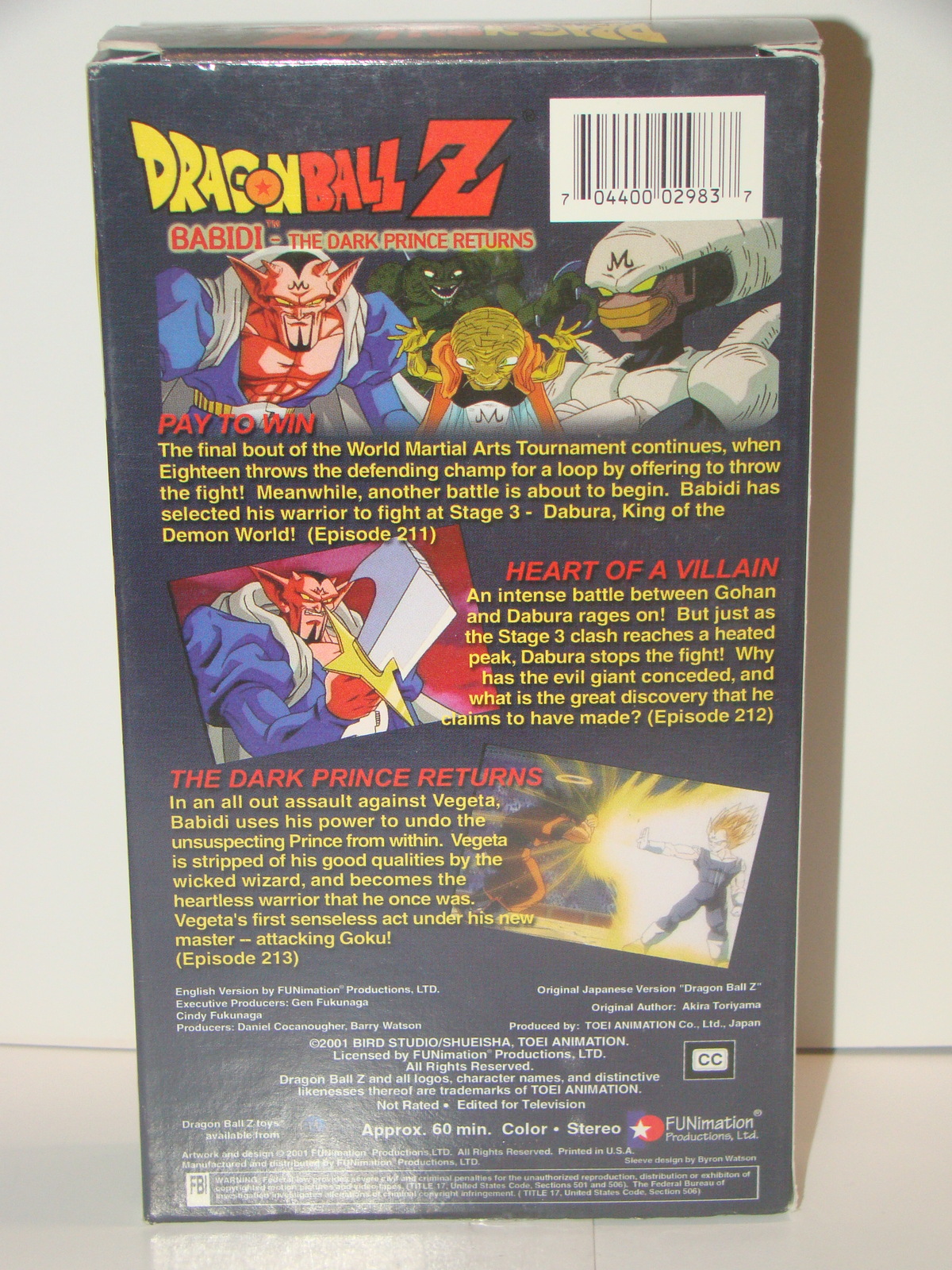 DRAGON BALL Z - BABIDI - THE DARK PRINCE RETURNS (VHS) - VHS Tapes