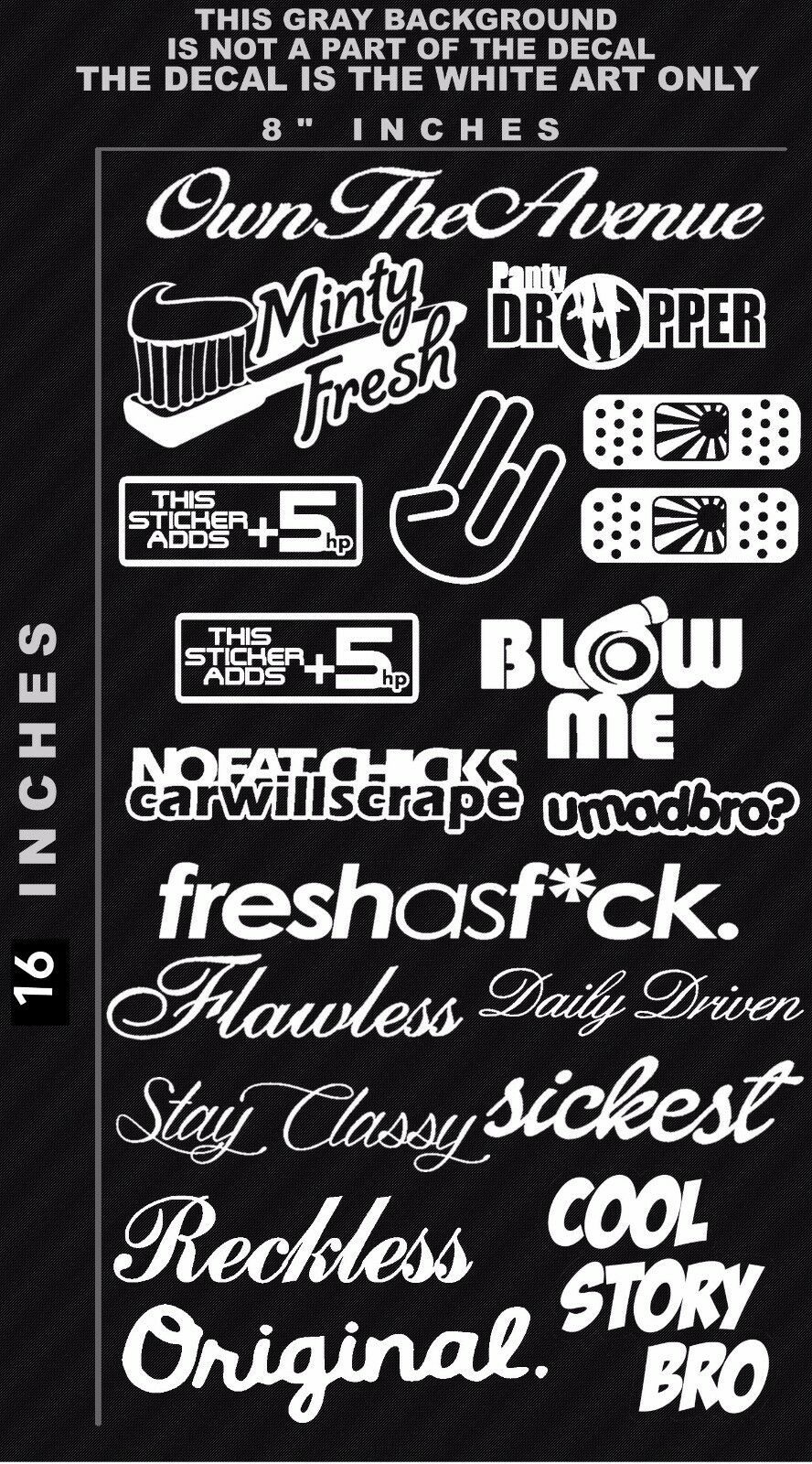 JDM Type R Sticker Pack Low Vinyl Cut Decals, 19 Stickers,Choose Color ...