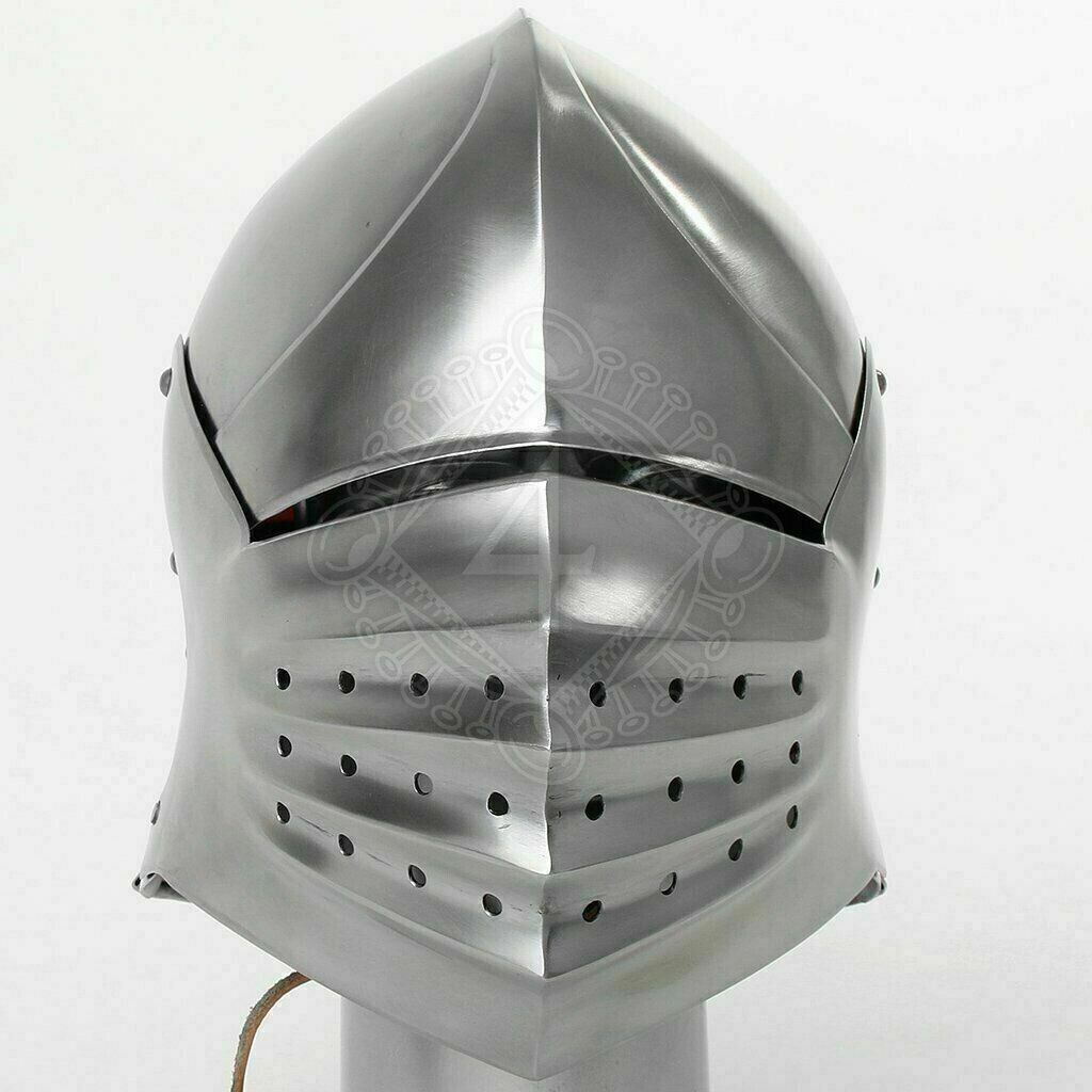 Medieval 18gauge Steel Knight Sallet Helmet last form Halloween Costume ...