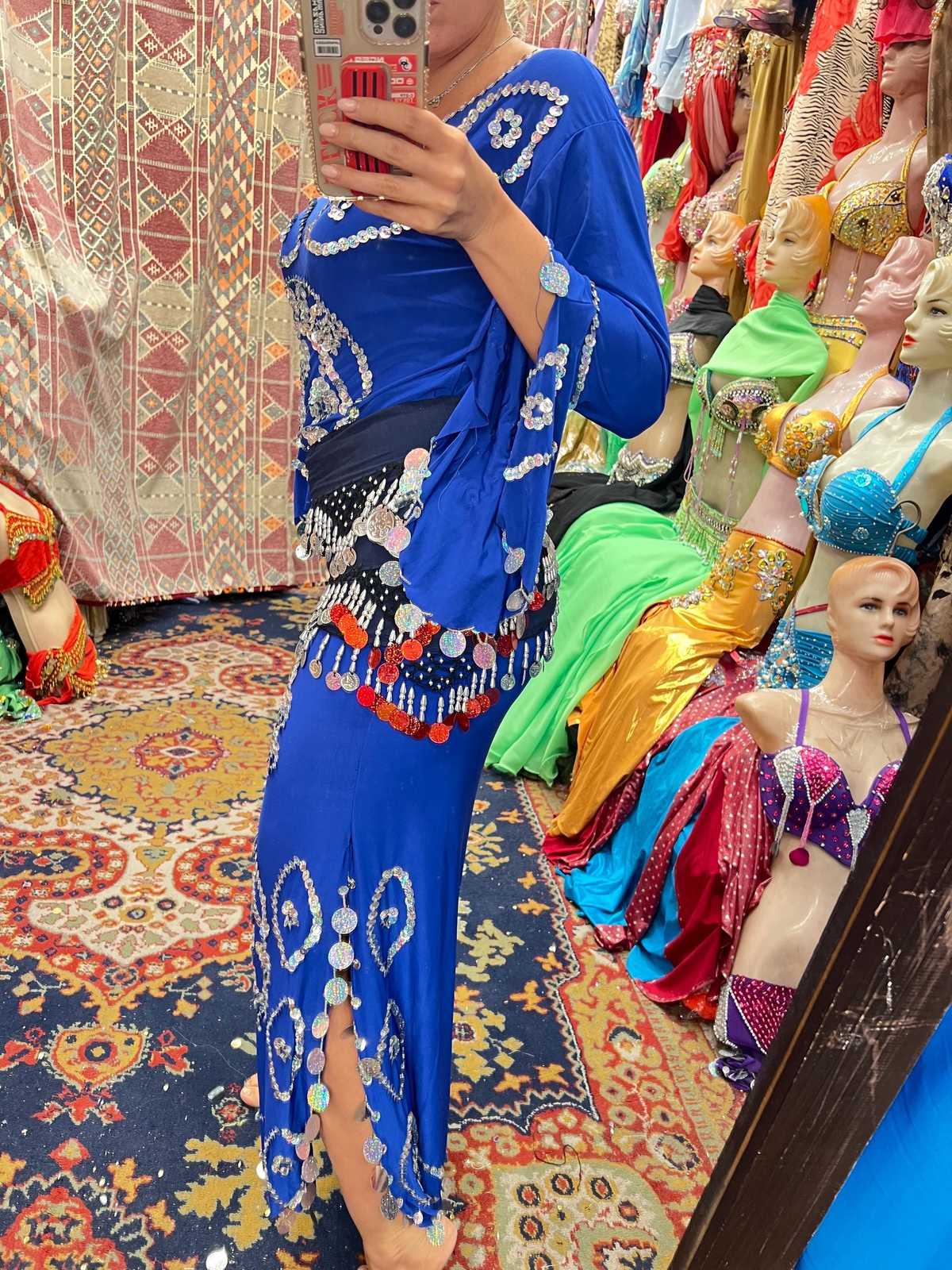 Belly Dance Costume: Egyptian Baladi Dress with Coins Belt - Dresses