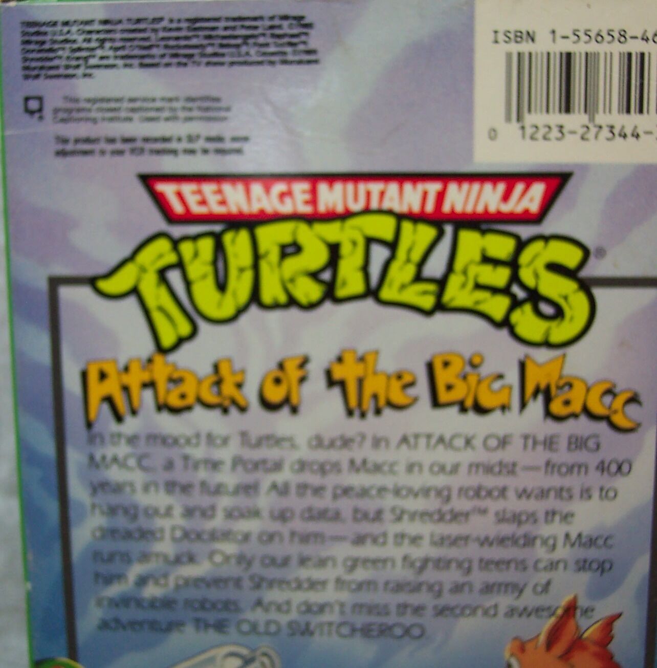 TEENAGE MUTANT NINJA TURTLES Attack of the Big Macc VHS VIDEO Cartoon ...