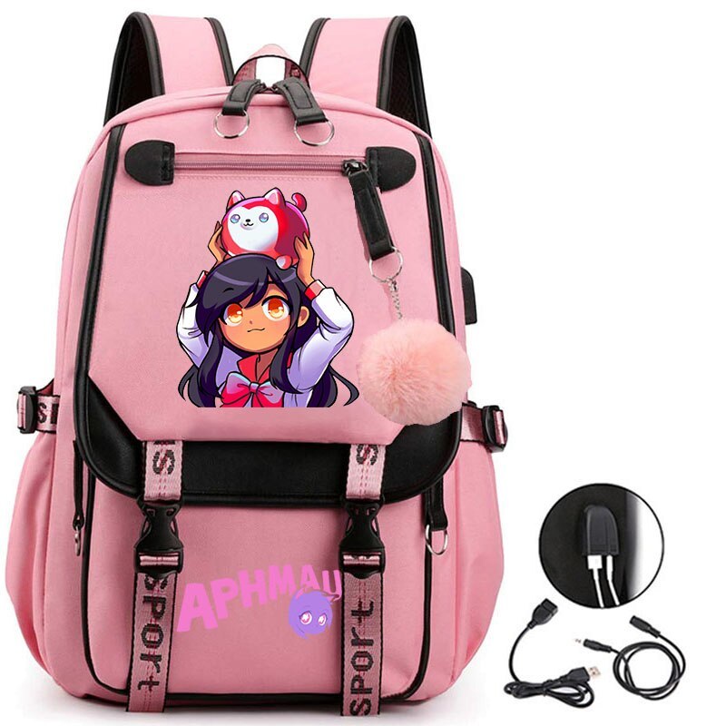 Aphmau Schoolbag Character Comic Game Travel Casual Notebook Backpack Backpack Bags Handbags