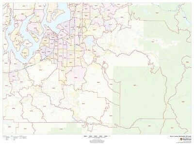 Pierce County, Washington ZIP Codes Laminated Wall Map (MSH) - Maps & Atlases