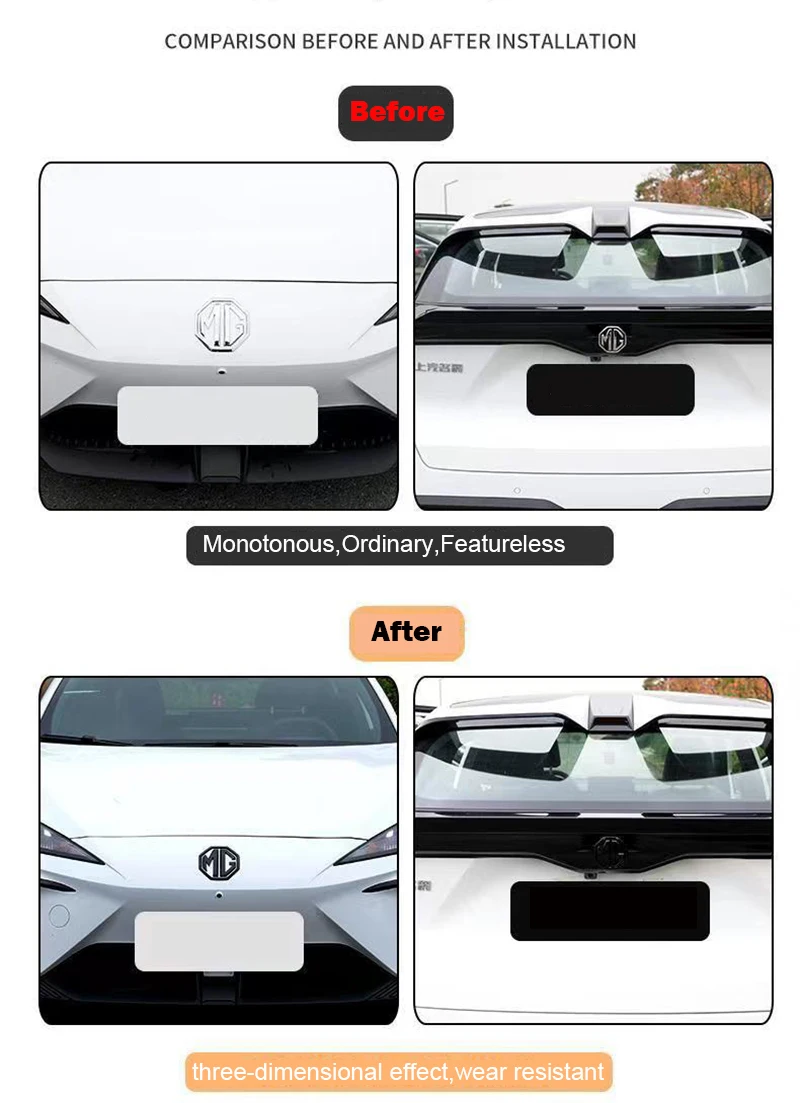 MG MG4 MG 4 MULAN Electric ABS Black Logo Car Emblem Styling Plastic ...