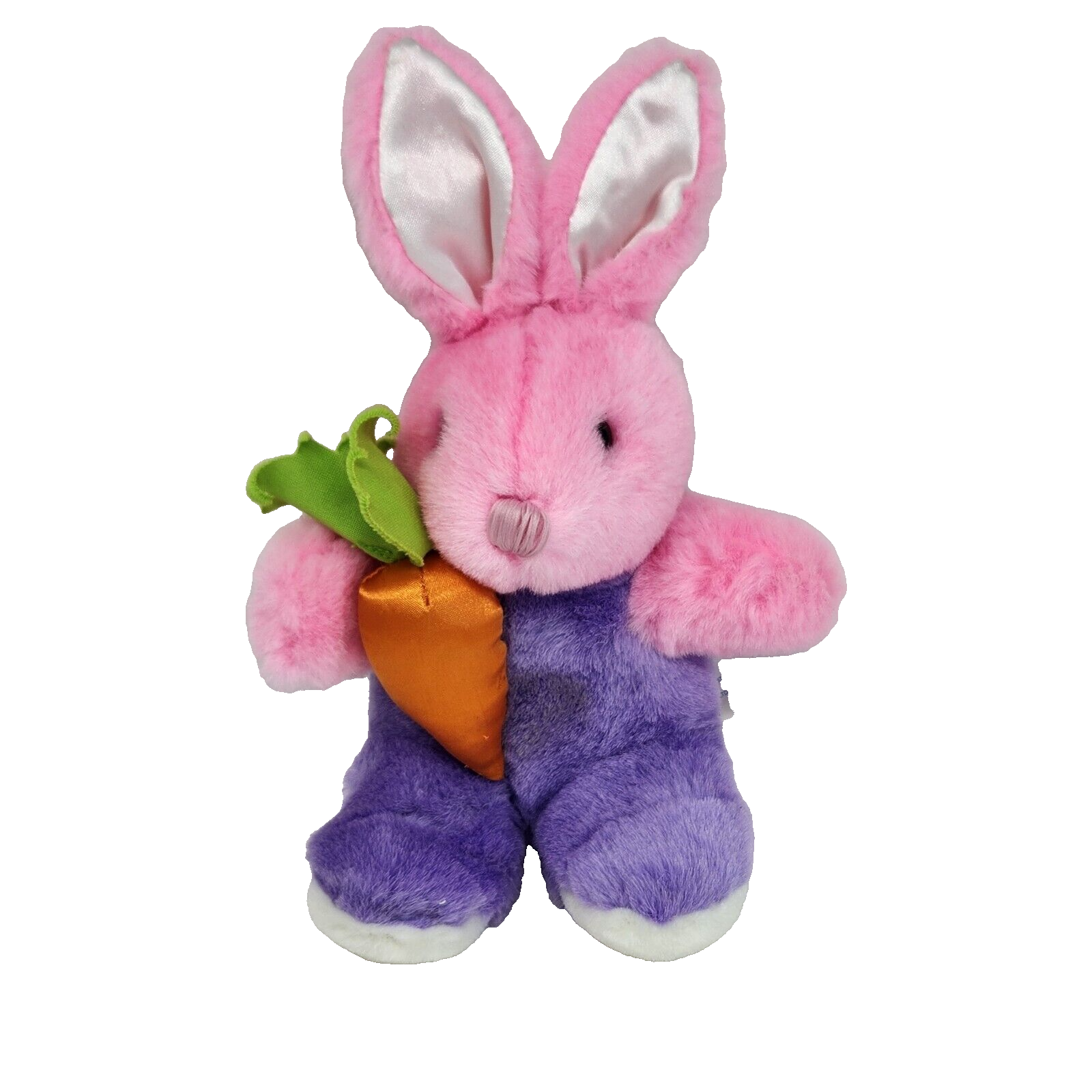 VINTAGE MTY PURPLE + PINK BUNNY RABBIT HOLDING CARROT STUFFED ANIMAL ...