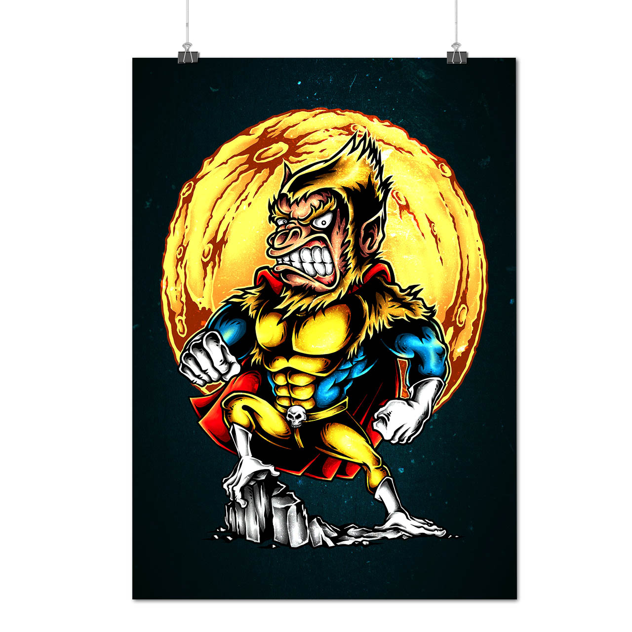 Villain Monkey Cartoon Matte/Glossy Poster A0 A1 A2 A3 A4 | Wellcoda ...