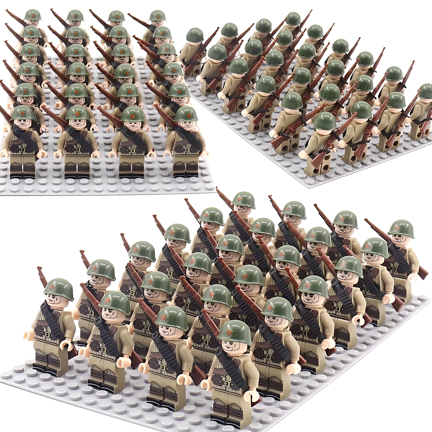Set of 20 ww2 russian soldier minifigures building blocks toys army ...