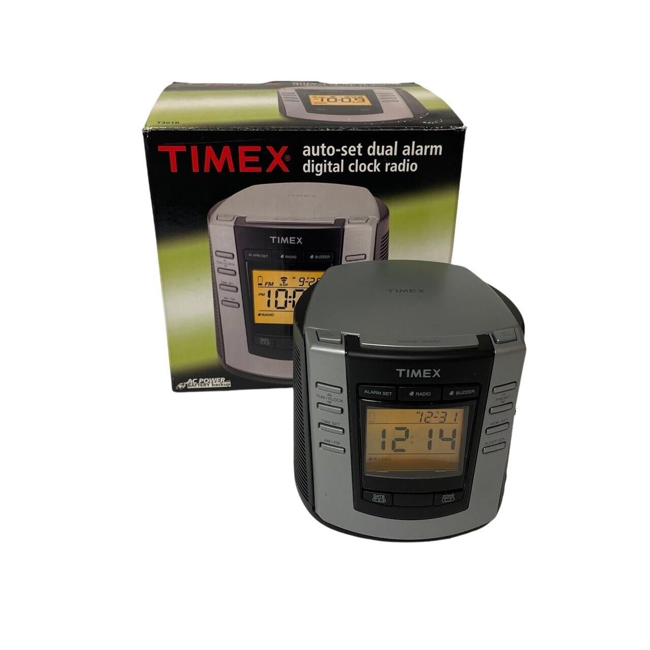 Timex Auto Set Dual Alarm Digital Clock AM FM Radio Programmable ...