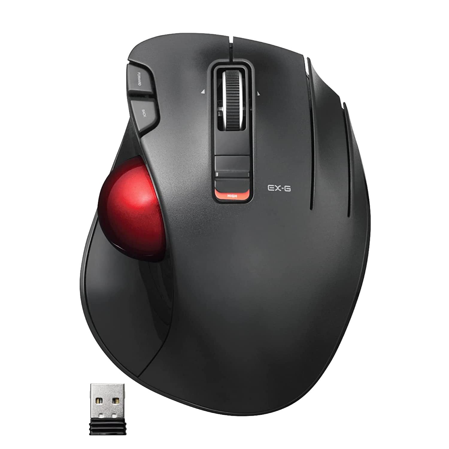 ELECOM EX-G Trackball Mouse, 2.4GHz Wireless, Thumb Control, 6-Button ...